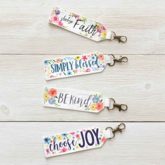 Fabric Keychain - Encouraging Words – Ladybug Boutique and Gift Shop
