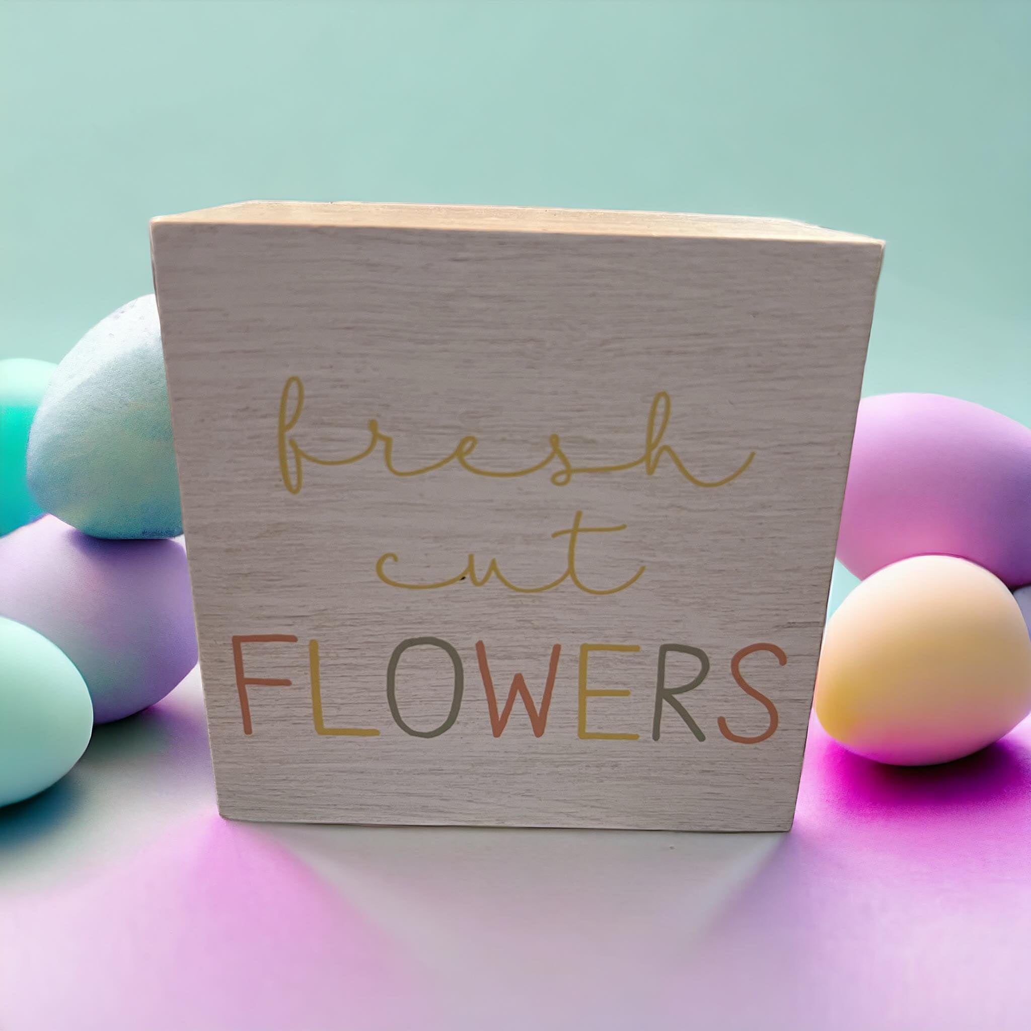 Wooden Square Easter Block – Ladybug Boutique and Gift Shop